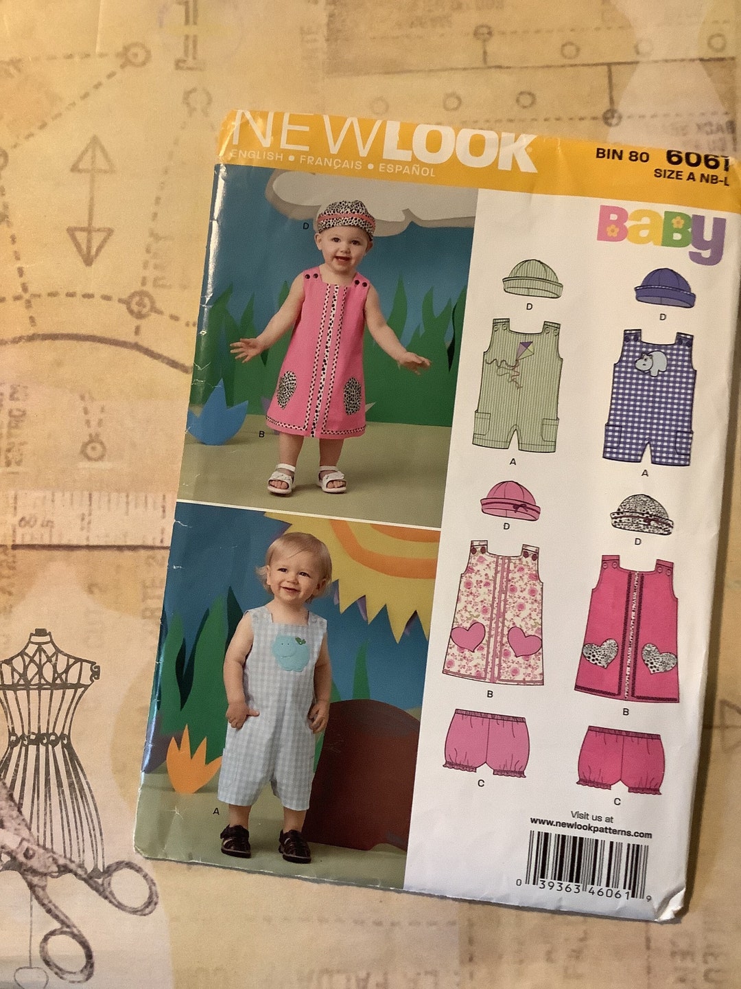Uncut 2011 New Look Baby Sewing Pattern No 6061 for Babies Outfits Size ...