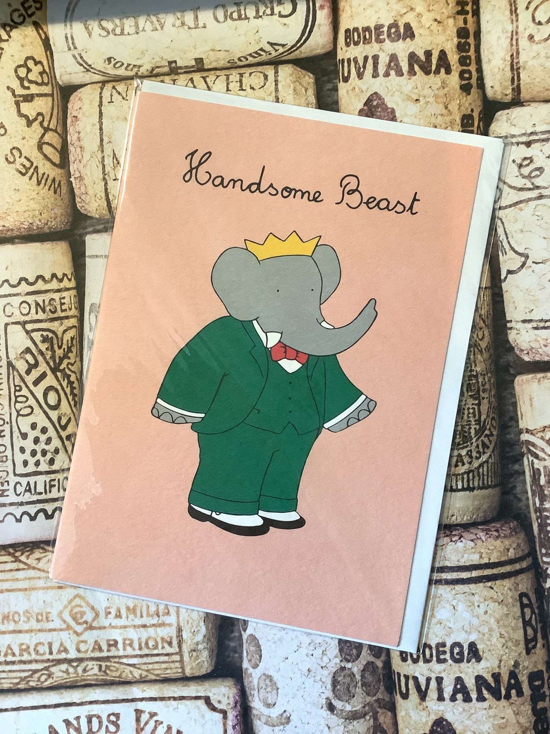 Babar the Elephant Super Cute Blank 'handsome Beast' Card - Unusual ...
