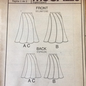 Uncut 2003 Mccall's Pattern No 4161 for Three Styles of Misses' Skirts ...