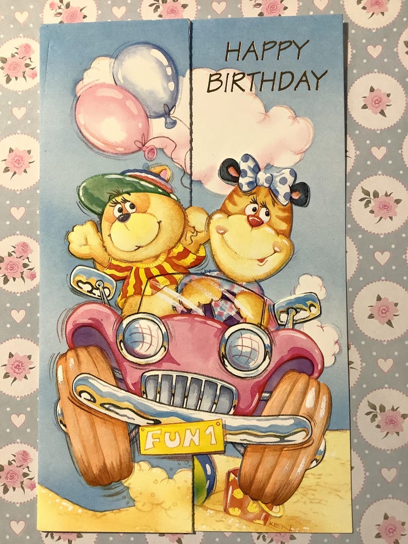 Rare Vintage Circa 1980s 'happy Birthday' Cut-out Front Card With ...
