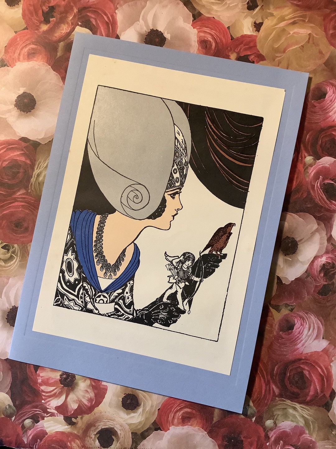 EXTREMELY RARE Vintage Circa 1970s 'elegance' Card Art Deco Style Lady ...