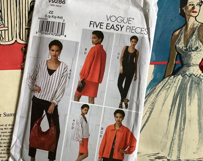 RARE Uncut F/F 2017 Vogue Five Easy Pieces Pattern No V9286 Misses' Top ...