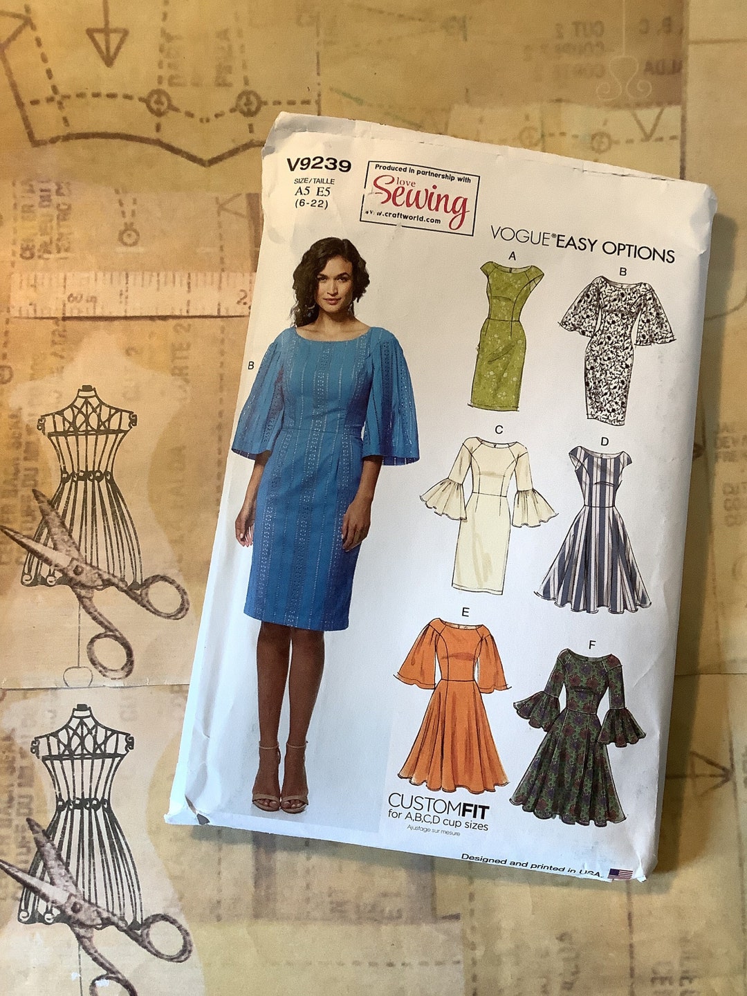 Uncut 2021 Vogue Easy Options Sewing Pattern No V9239 for Misses ...