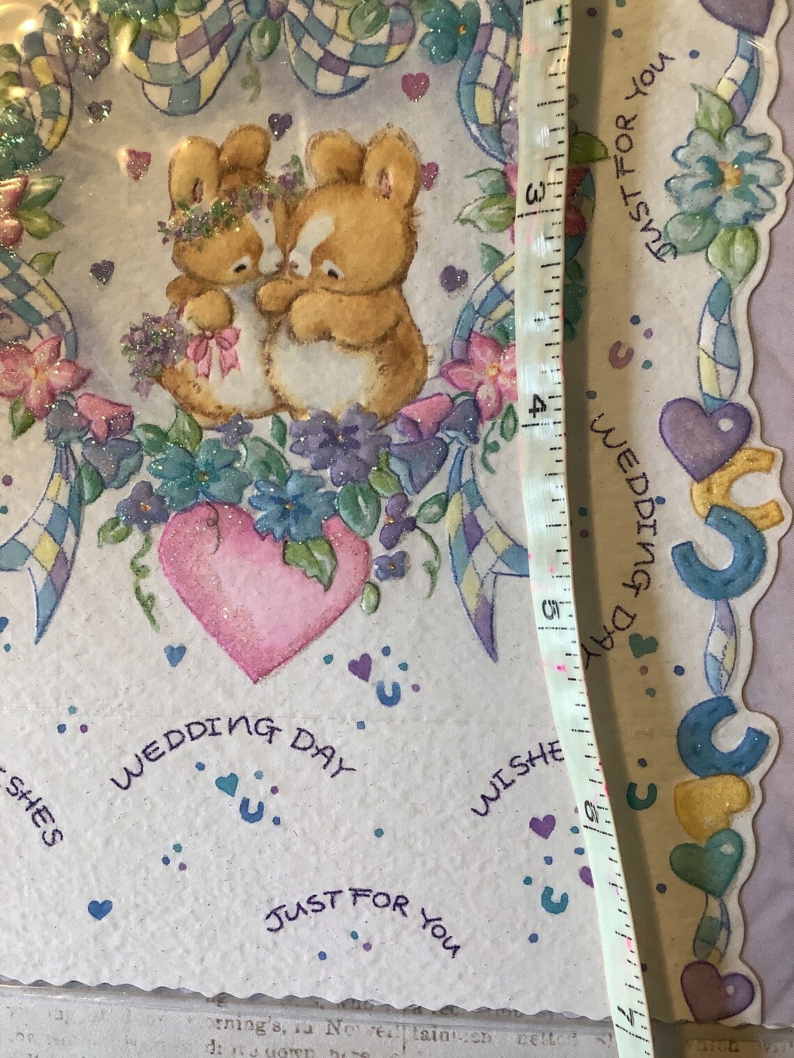 ADORABLE Vintage Circa 1990s 'wedding Day Wishes Just for You' Card ...