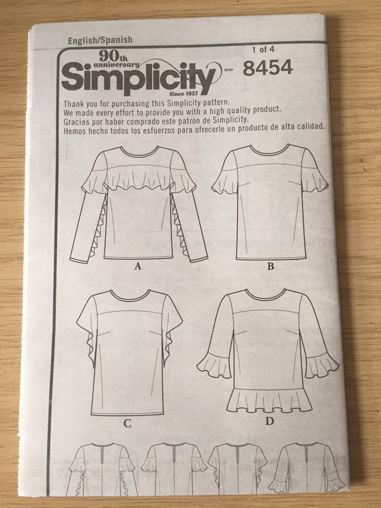 Uncut 2018 Simplicity Sewing Pattern No K8454 for Four Styles - Etsy UK