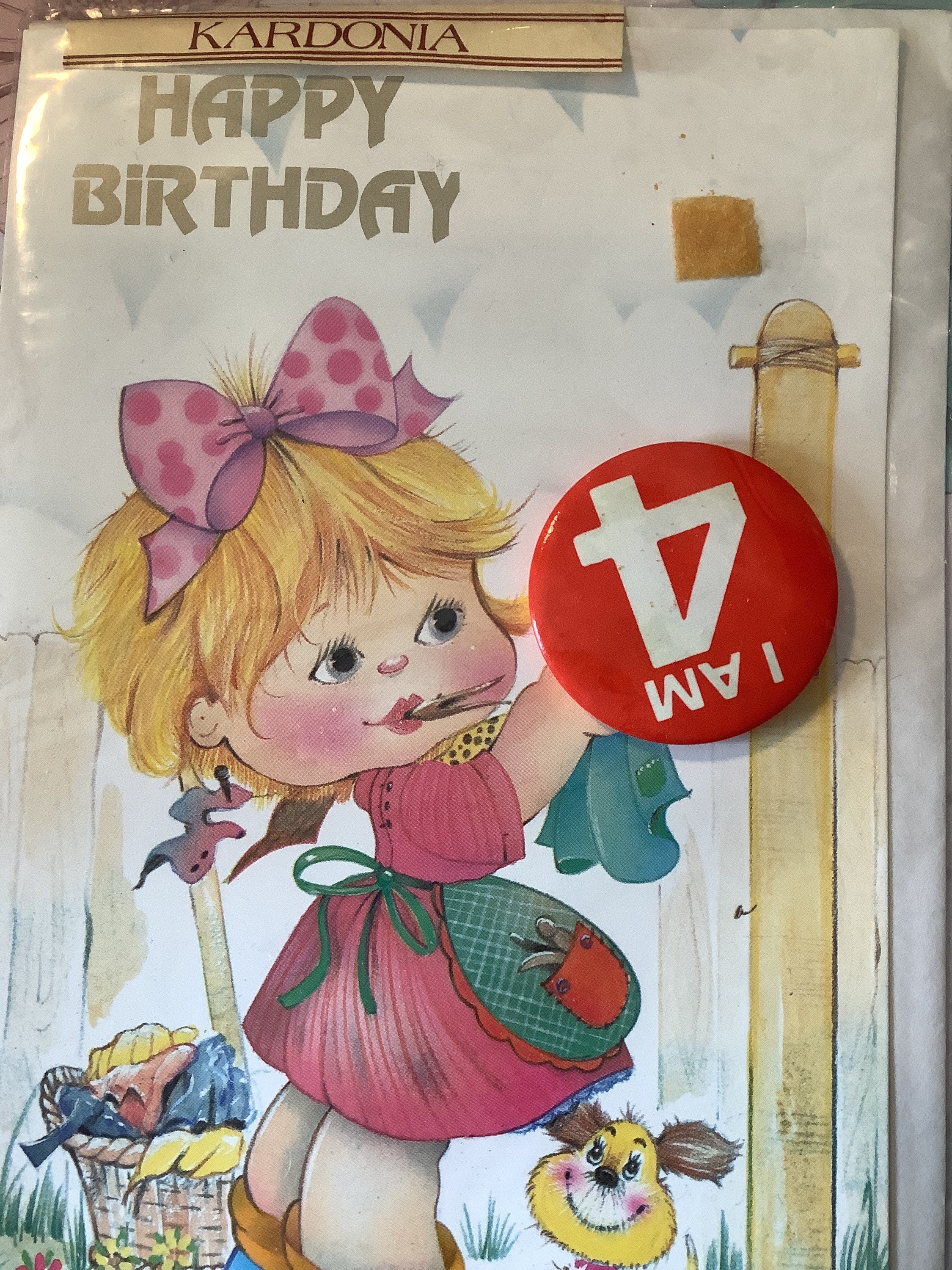 RARE Vintage/retro 1970s 'happy Birthday' Card Complete With I AM 4 ...