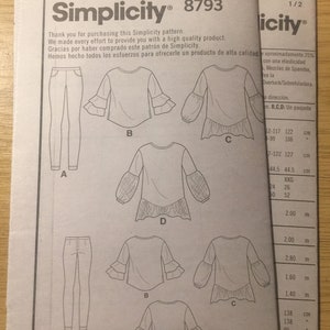 Uncut 2019 Simplicity Sewing Pattern No K8793 for Misses' Knit Leggings ...