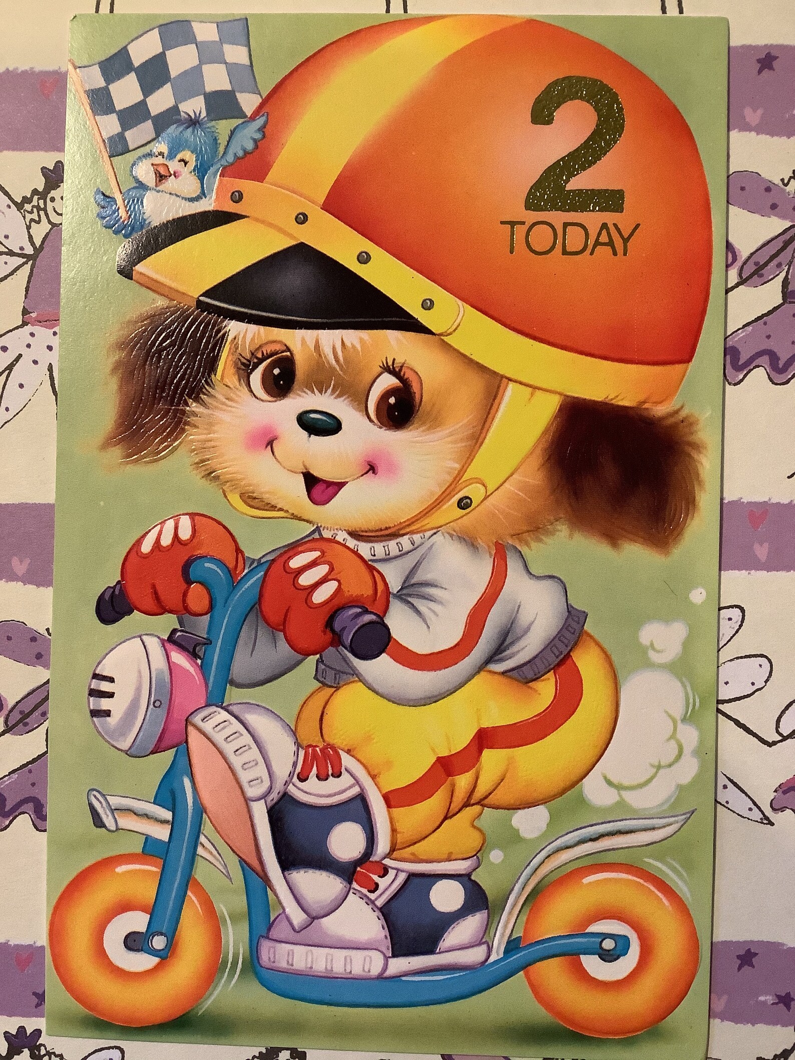 RARE Vintage/retro Circa 1970s '2 Today' Card With ADORABLE Dog on a ...