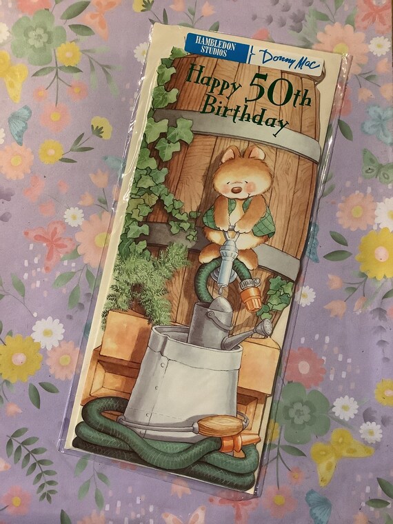 Vintage Circa 1990s 'happy 50th Birthday' Card With - Etsy