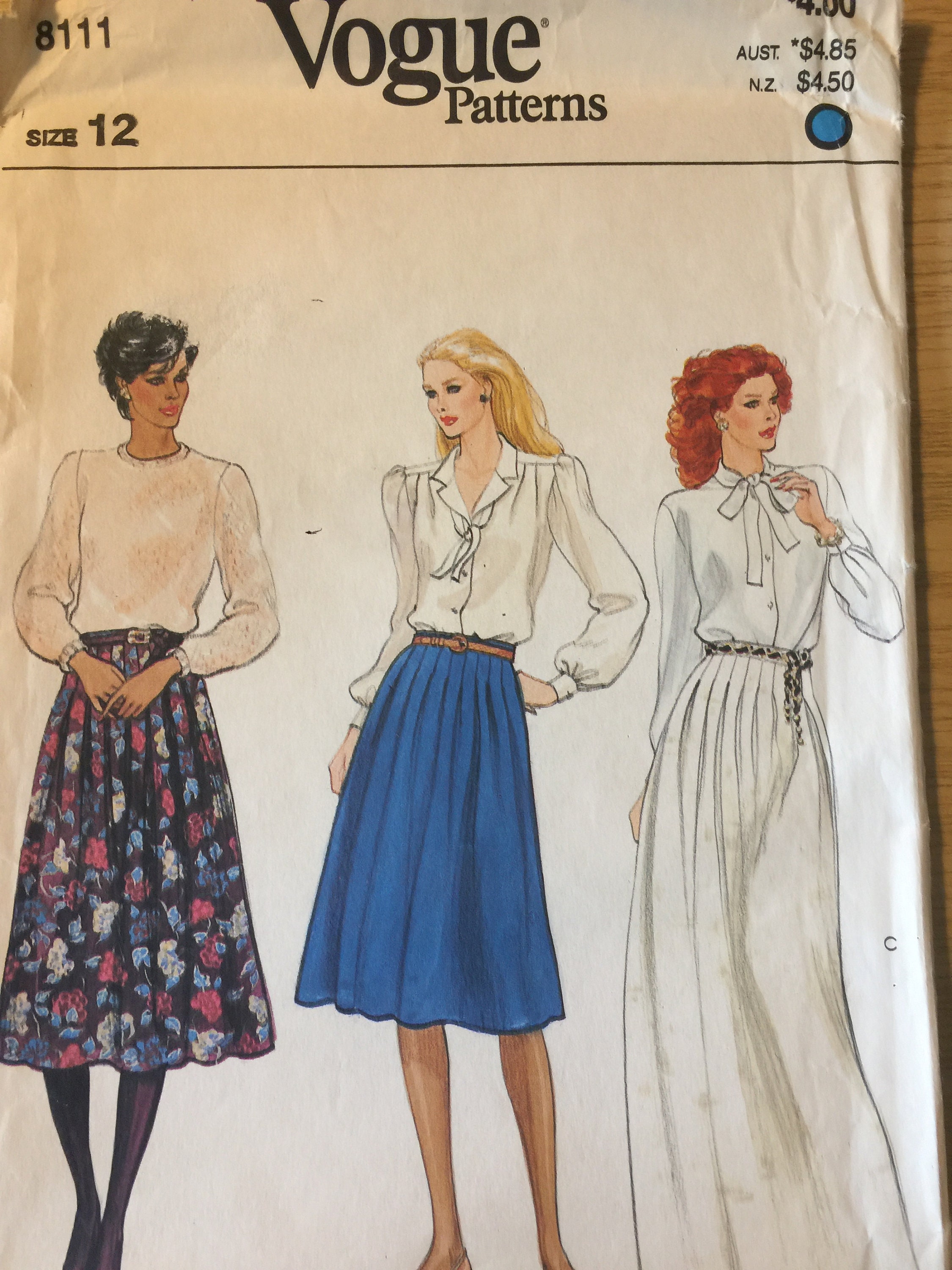 RARE Vintage Circa 1980s Vogue Sewing Pattern No 8111 for a | Etsy