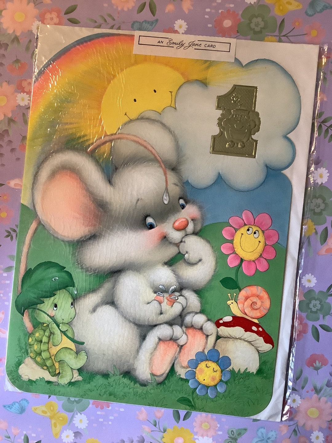 RARE Large Vintage/retro Circa 1970s ADORABLE 1st Birthday Card - Cute ...