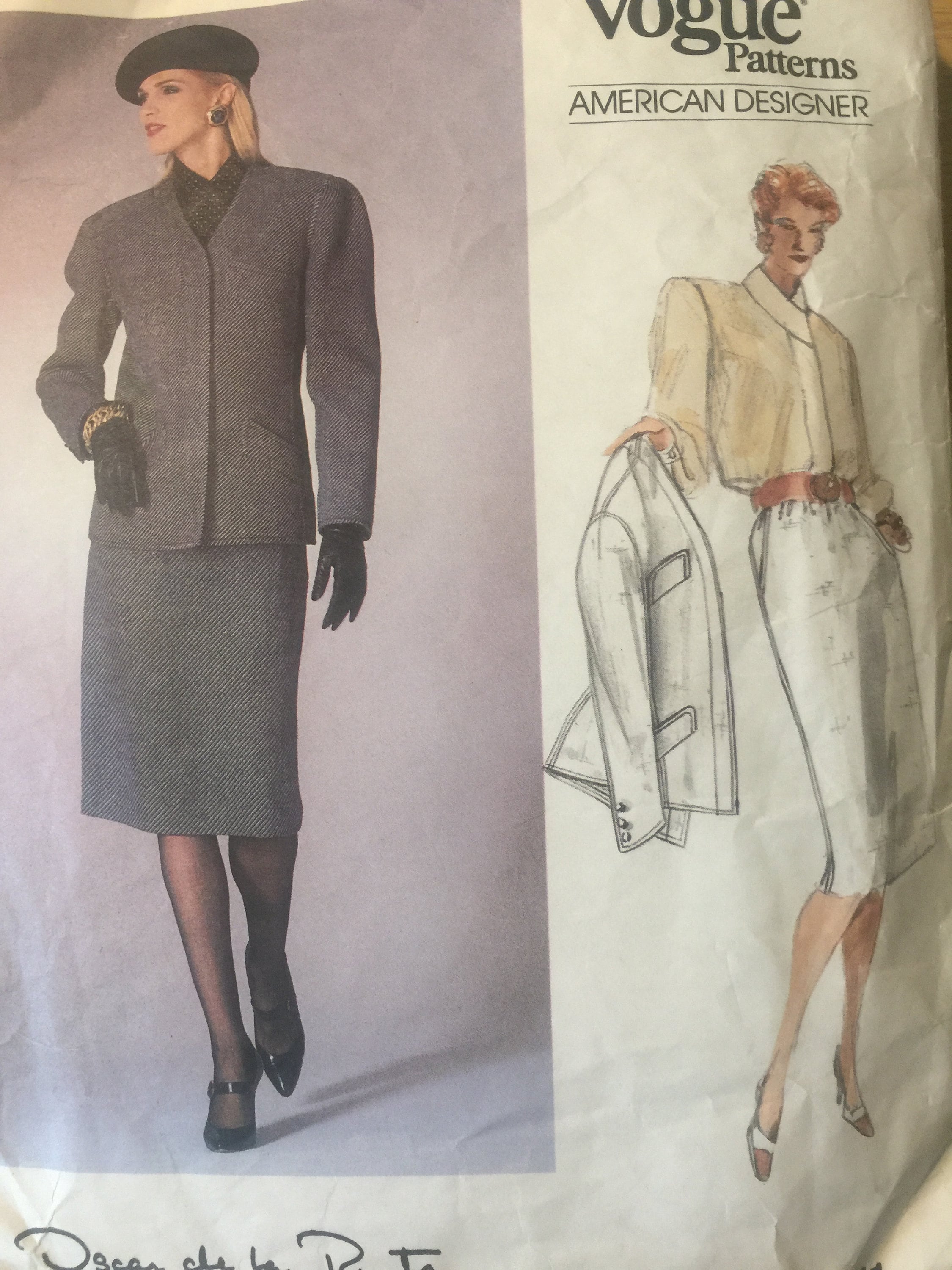 Vintage Vogue Oscar De La Renta 1841 Pattern Misses Jacket Dress Blouse ...