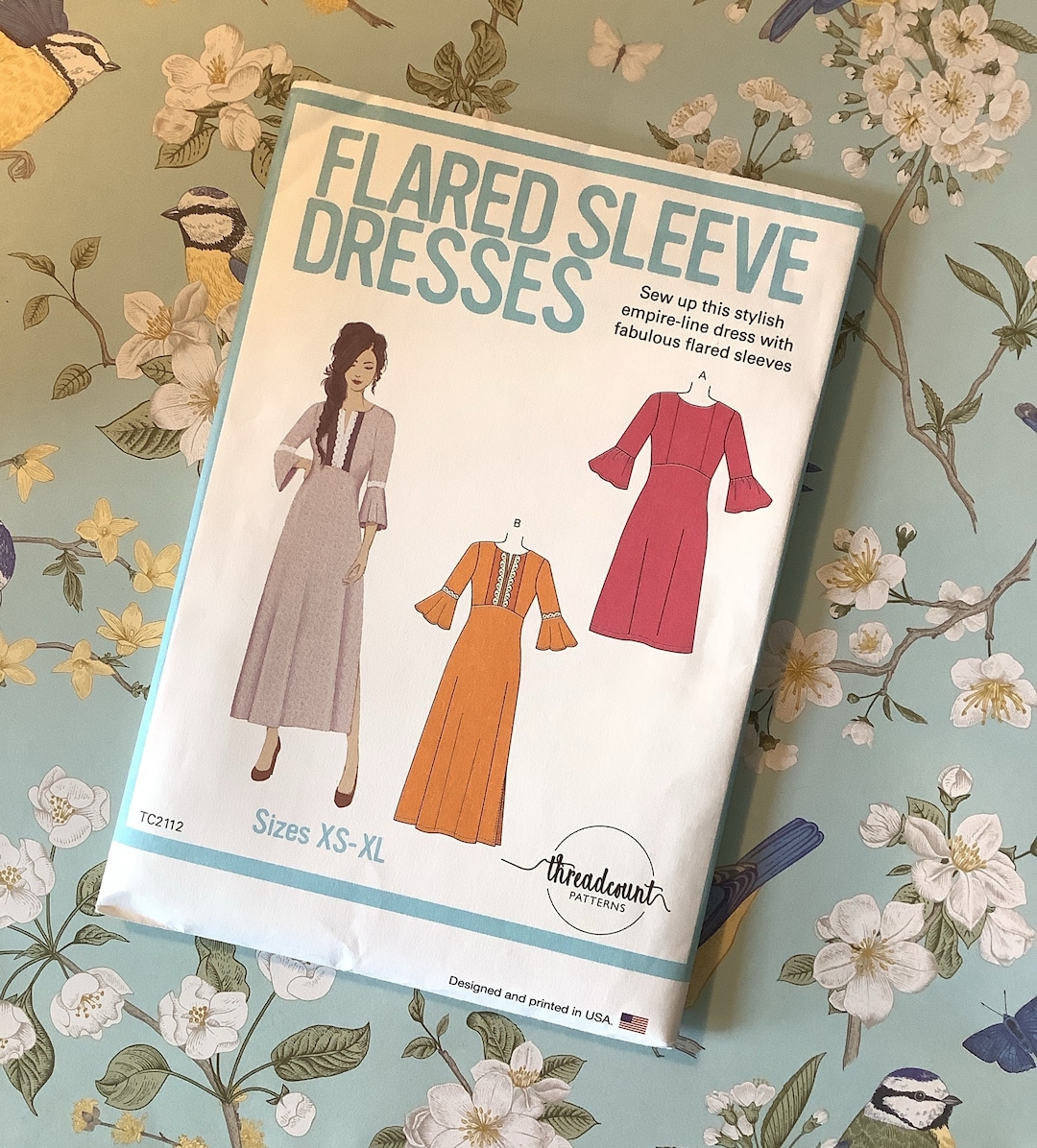 Uncut Threadcount Sewing Pattern TC2112 - Flared Sleeve Dresses ...