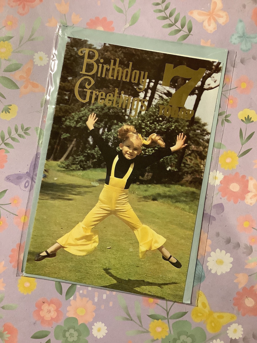 RARE Vintage/retro Circa 1970s 'birthday Greetings 7 Today' Card -cute ...