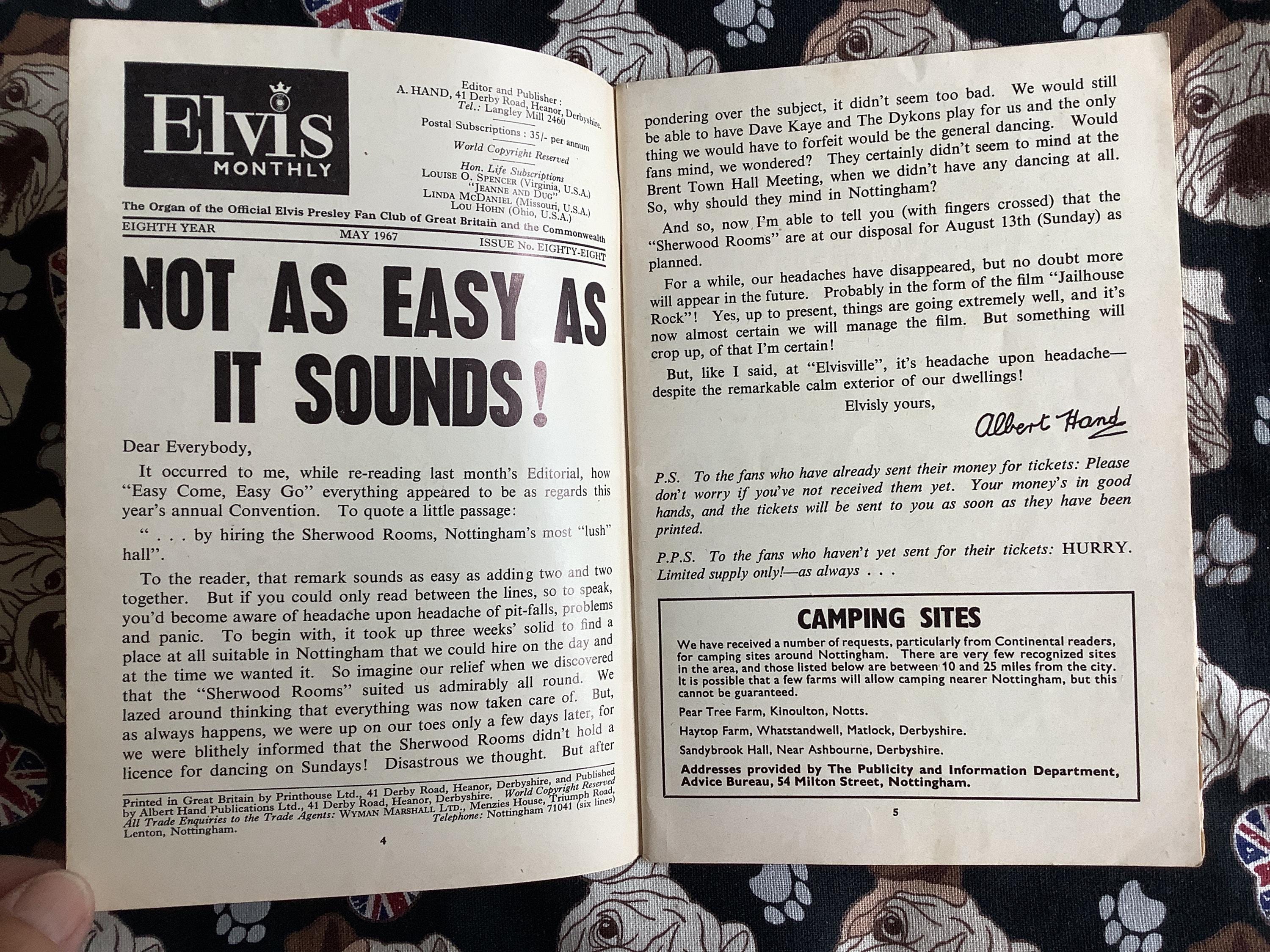 Rare Vintage May 1967 Elvis Monthly Magazine - Eighth Year - Issue No ...