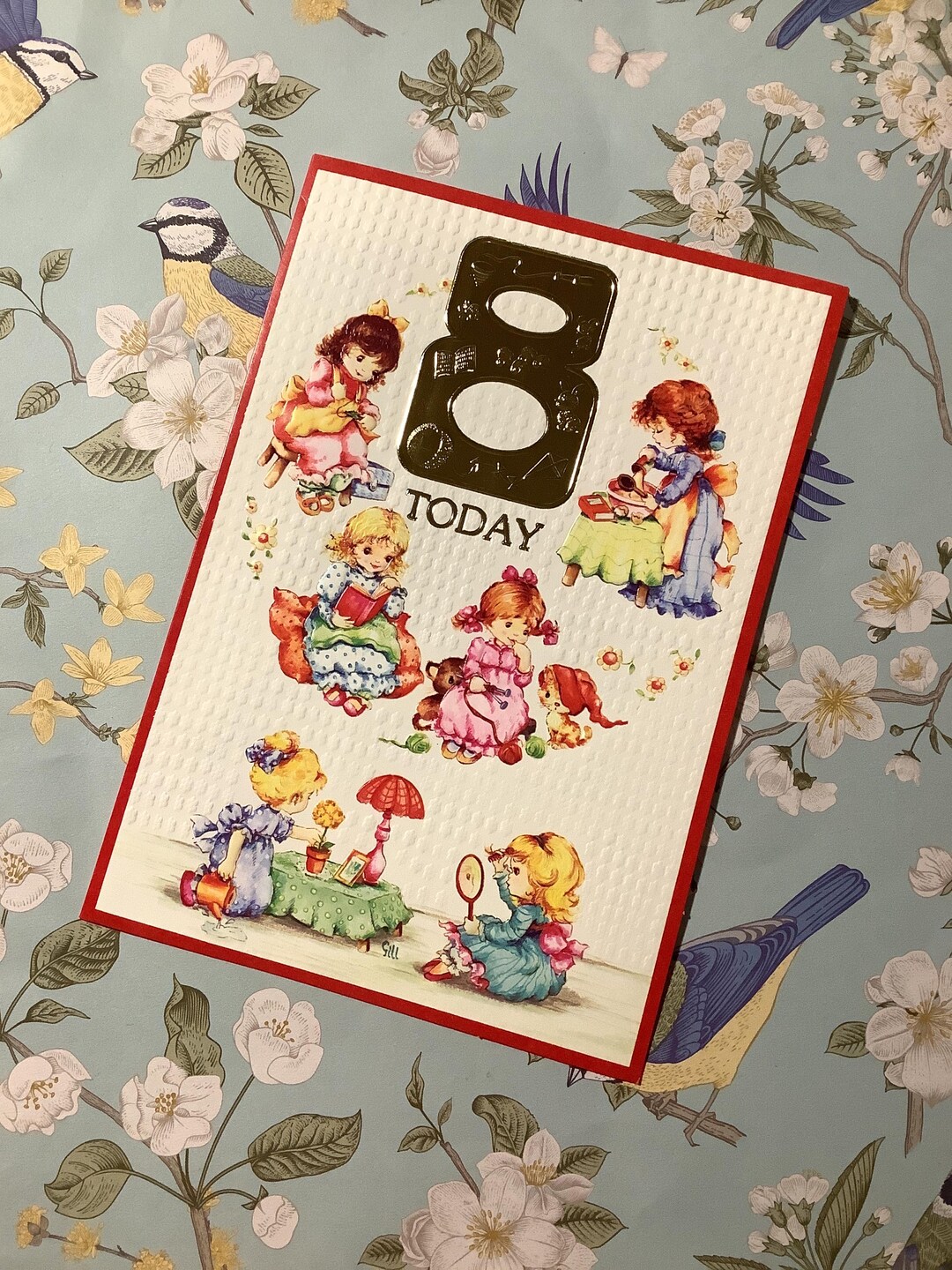 RARE Vintage/retro Circa 1980s '8 Today' Birthday Card - Cute Holly ...