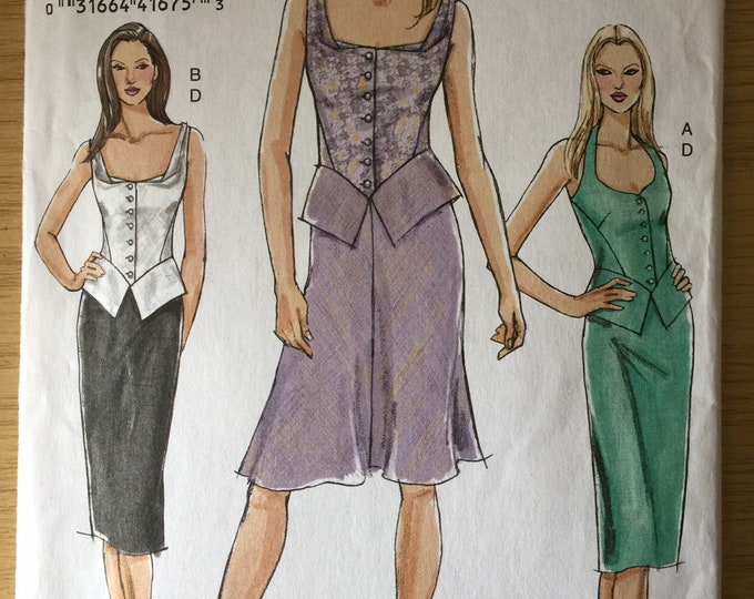 RARE Uncut 2007 'vogue' Sewing Pattern No V8385 for Misses' Top & Skirt ...