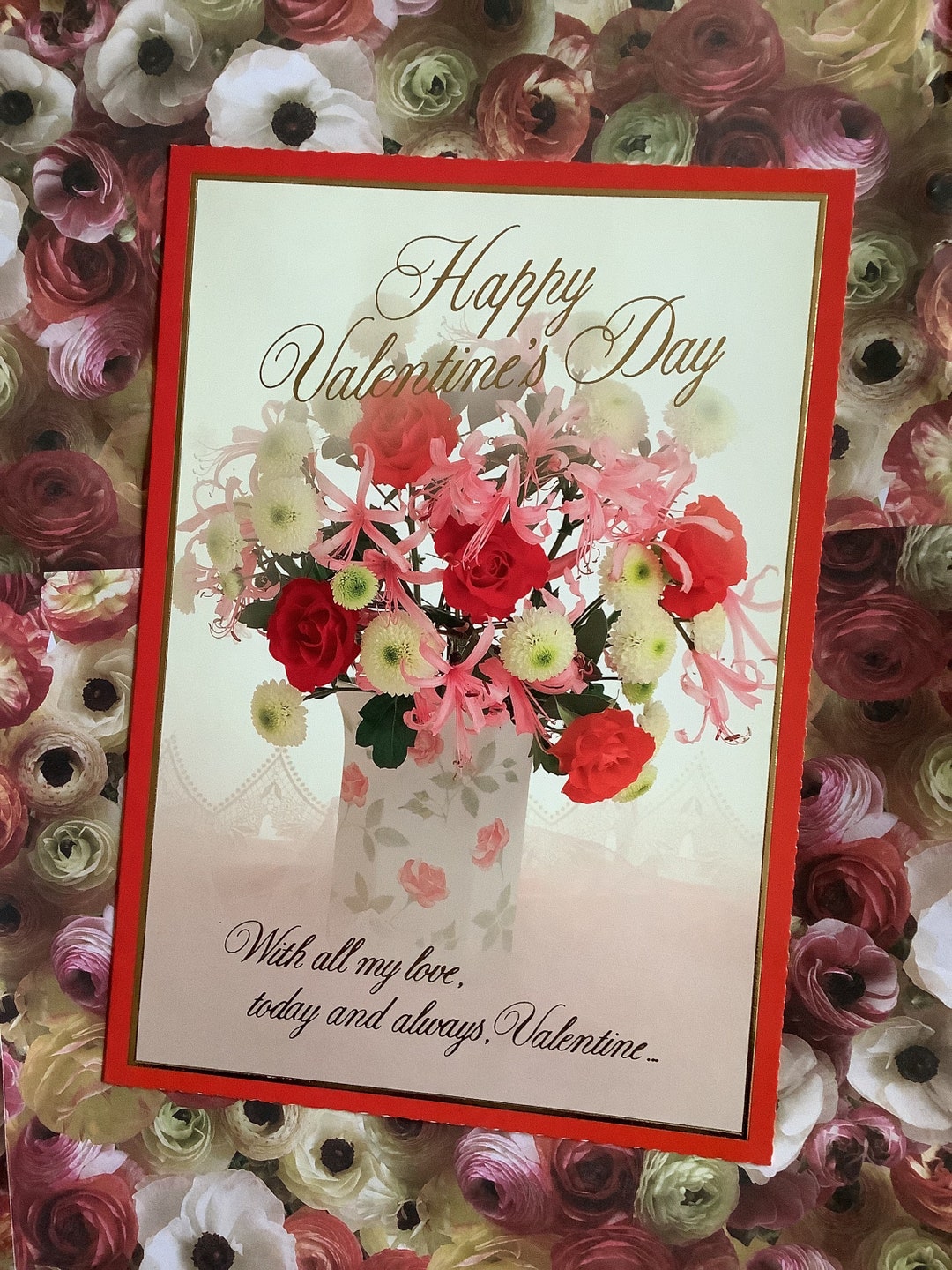 RARE Vintage Circa 1980s 'happy Valentine's Day' LARGE Card Retro Photo ...
