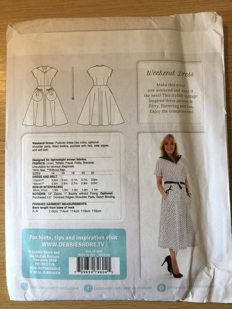 Uncut 2016 Debbie Shore Butterick Sewing Pattern No DS001 for | Etsy