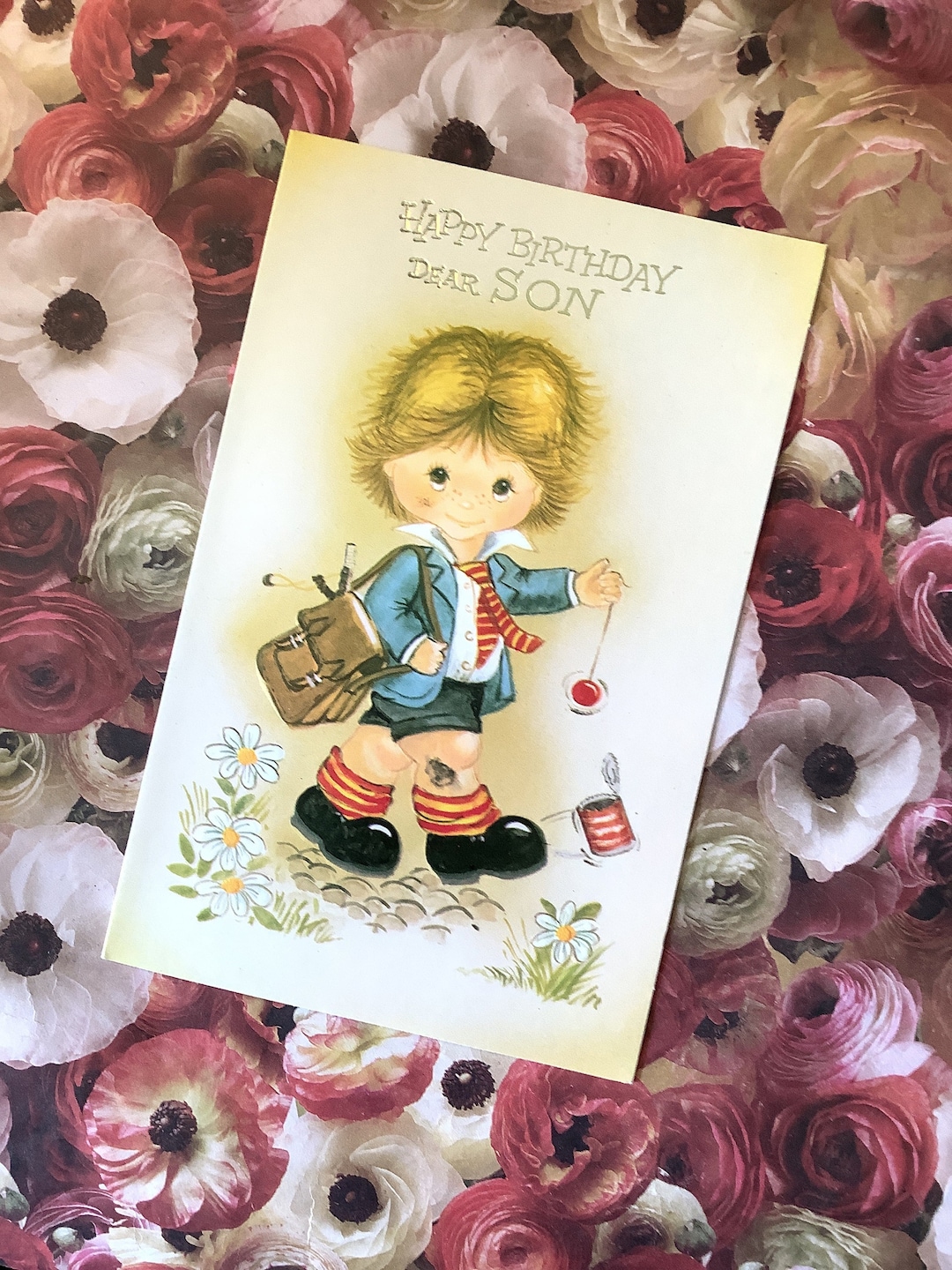 RARE Vintage Circa 1970s 'happy Birthday Dear Son' Card -cute Kitsch ...