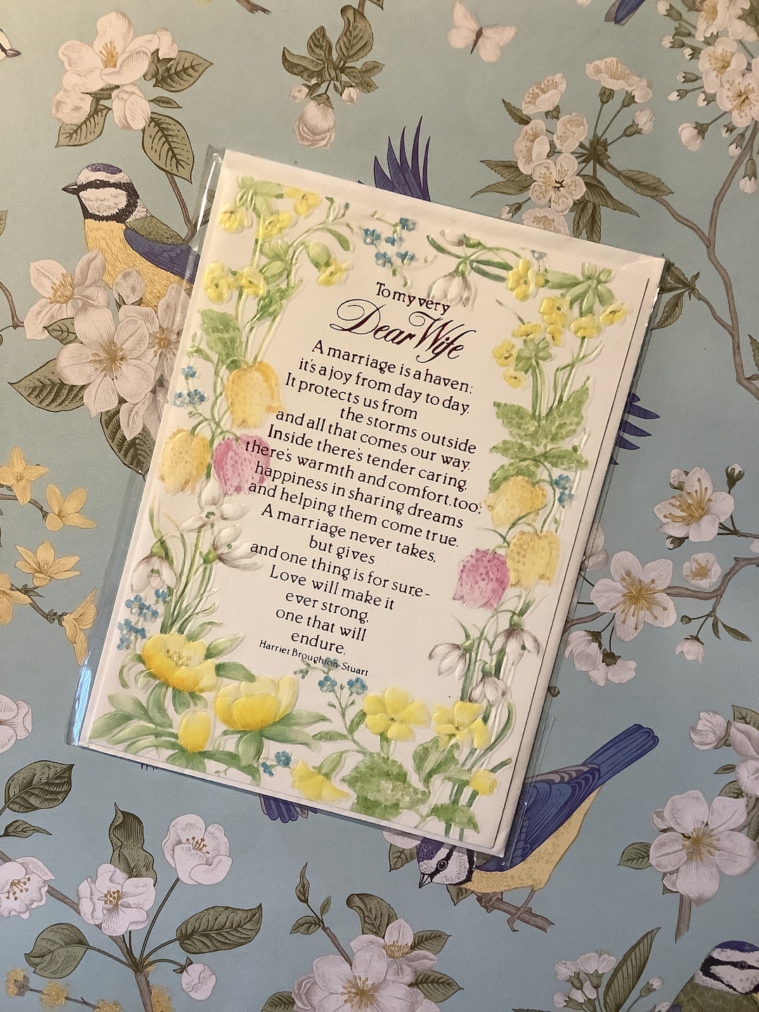 Vintage Circa 1980s 'to My Very Dear Wife' Birthday Card With BEAUTIFUL ...