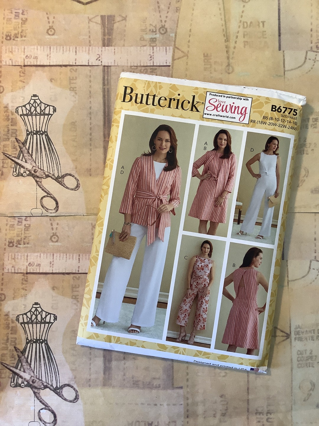 Uncut 2021 Butterick Sewing Pattern B6775 for Misses' & Women's Jacket ...