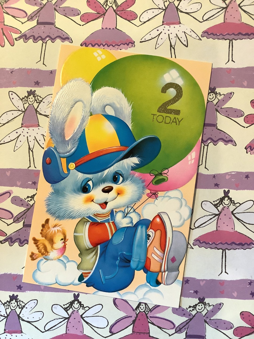 RARE Vintage/retro Circa 1970s '2 Today' Birthday Card With ADORABLE ...