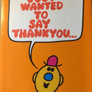 RARE Vintage 1978 Original Mr Men 'thank You' Card - Roger Hargreaves ...