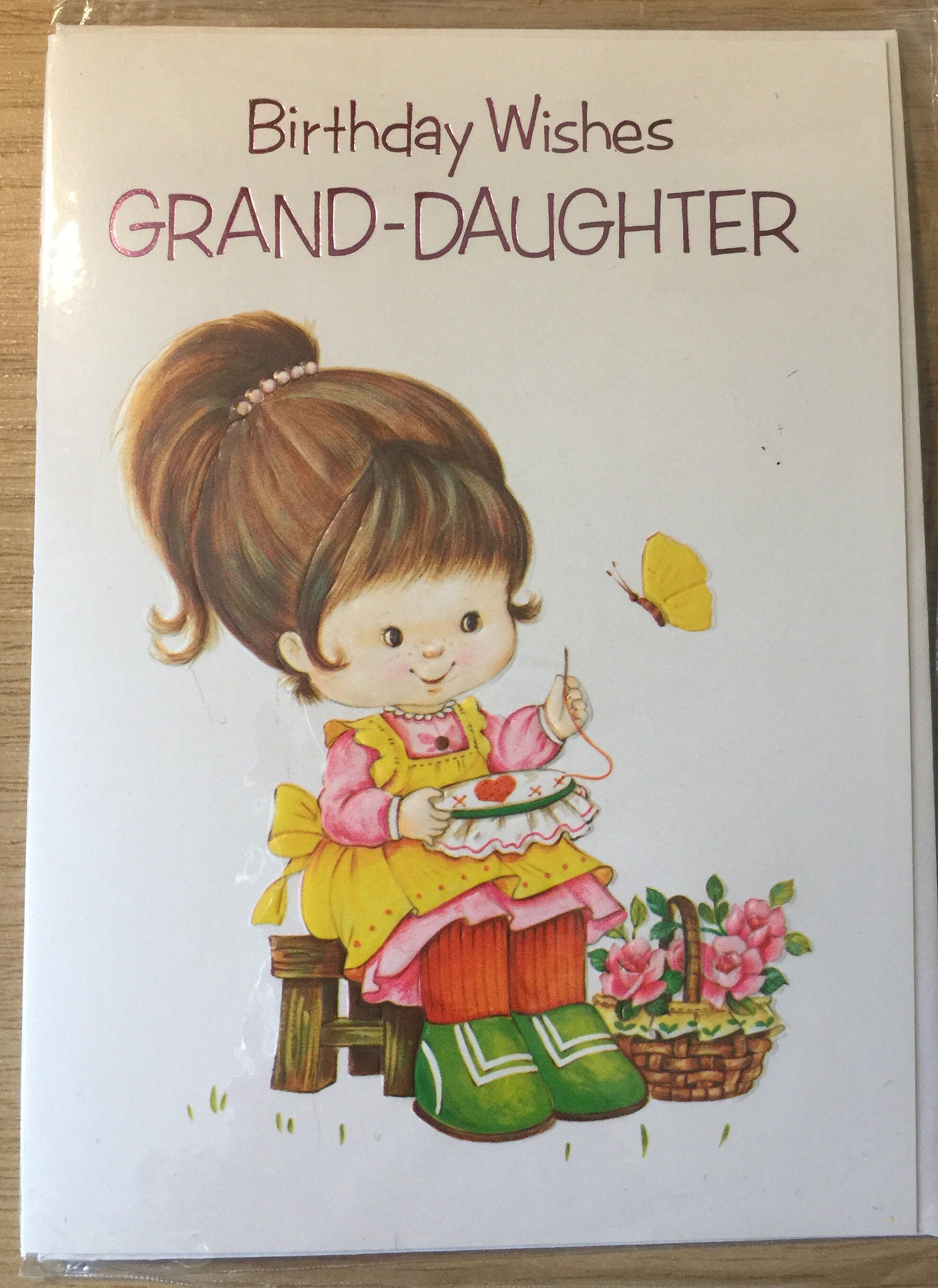 RARE Vintage Circa 1970s 'birthday Wishes Granddaughter' Card - Cute ...