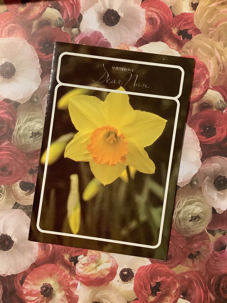 RARE Vintage Circa 1980s 'with Love Dear Nan' Card - STUNNING Daffodil ...