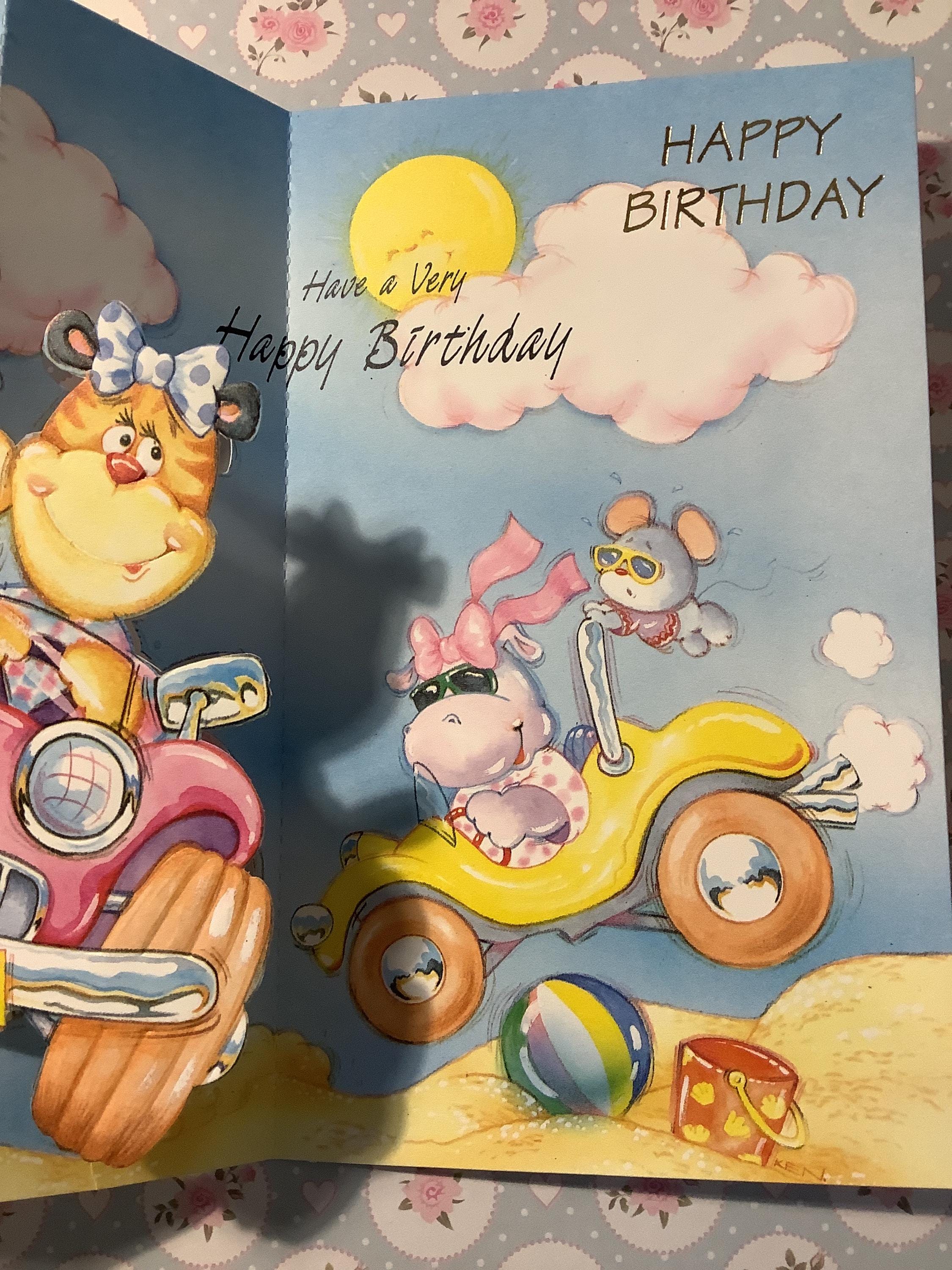 Rare Vintage Circa 1980s 'happy Birthday' Cut-out Front Card With ...
