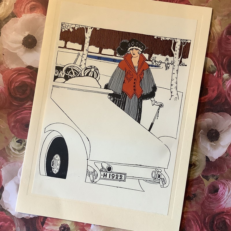 Art Deco Woman With Car - Etsy UK