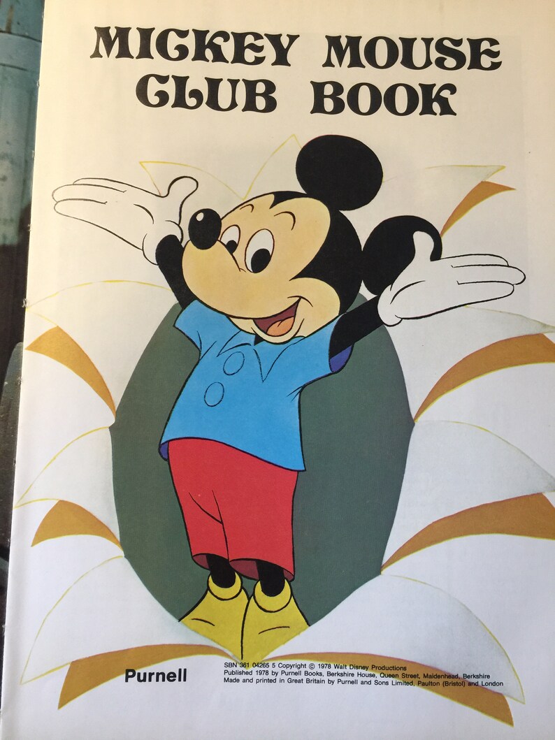 RARE 1978 Vintage Children's Book 'mickey Mouse' Annual in Hardback ...