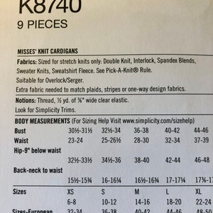 Uncut 2020 Simplicity 'easy to Sew' Sewing Pattern K8740 for Misses ...
