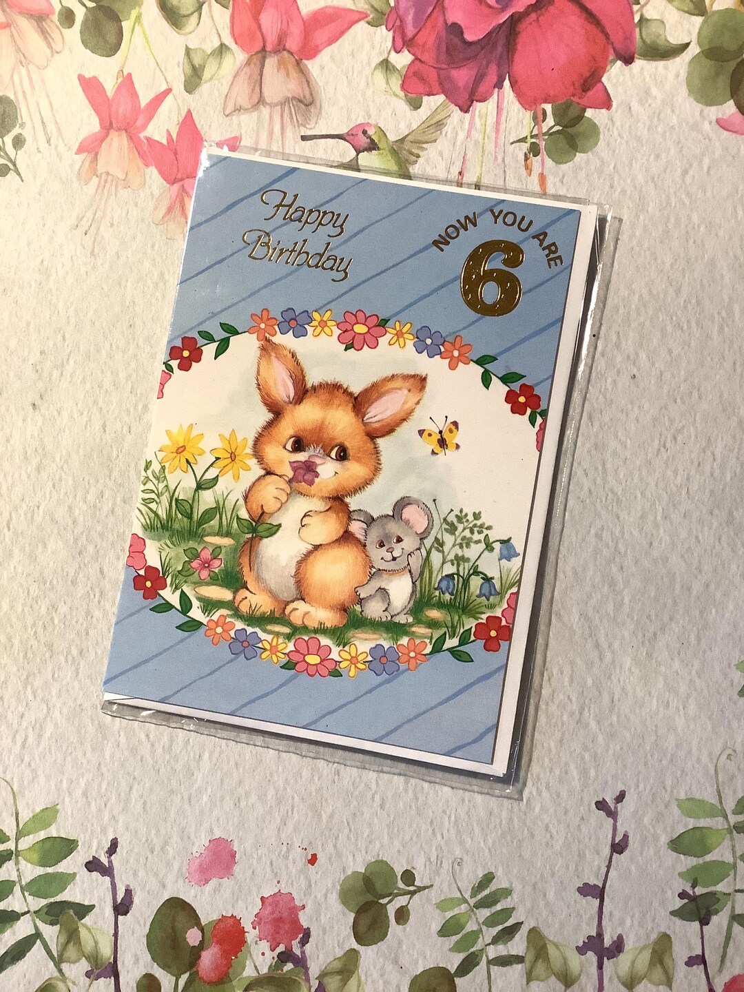 RARE Vintage Circa 1980s 'happy Birthday Now You Are 6 Card ADORABLE ...