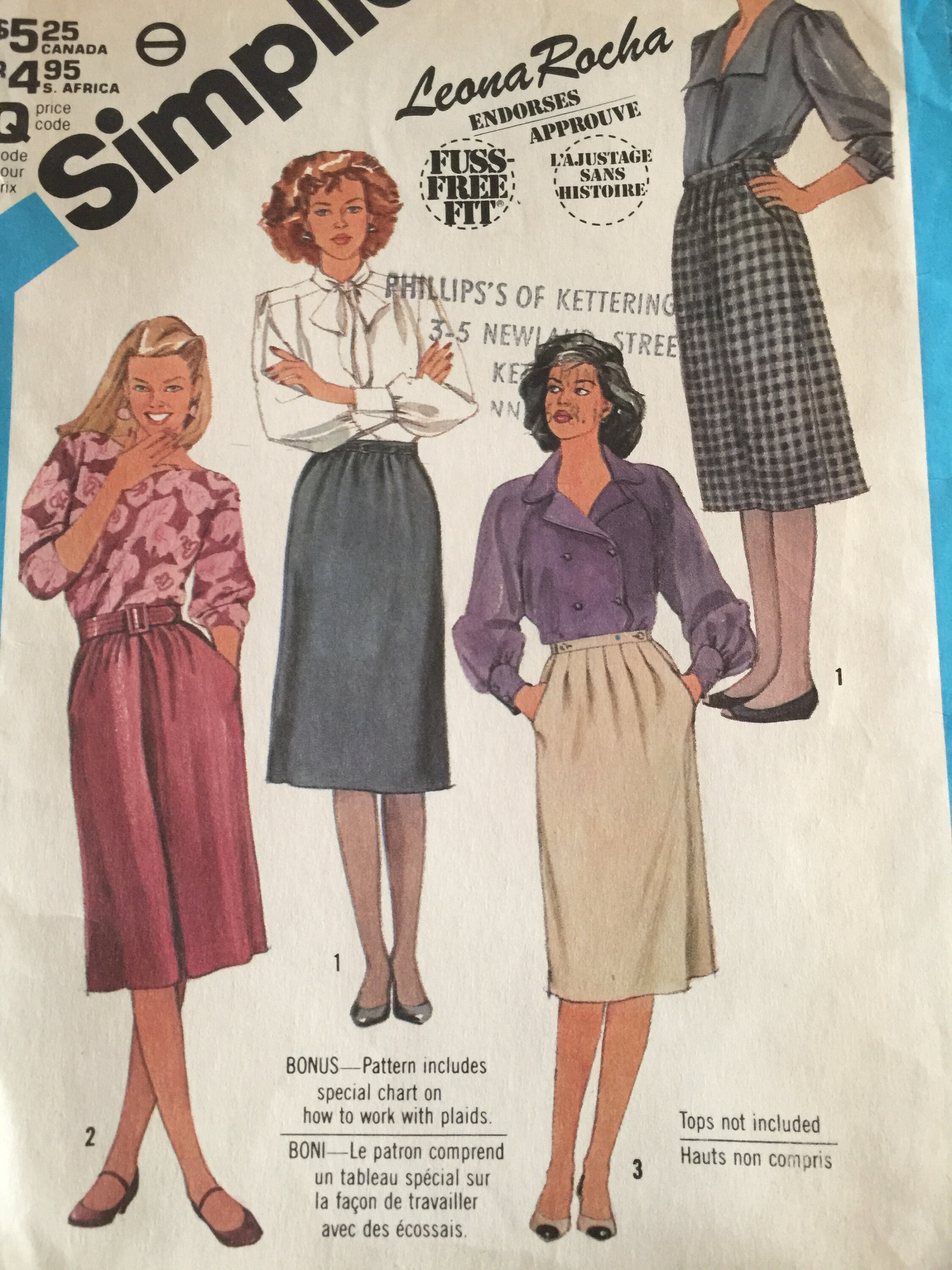 RARE Vintage Cut 1984 Simplicity Pattern No 6527 for A Misses' Set of ...