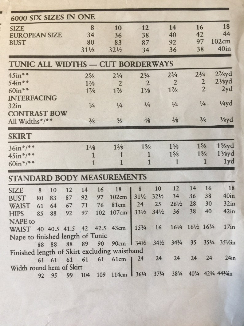 RARE Vintage Uncut Circa 1980s New Look Sewing Pattern No 6000 | Etsy