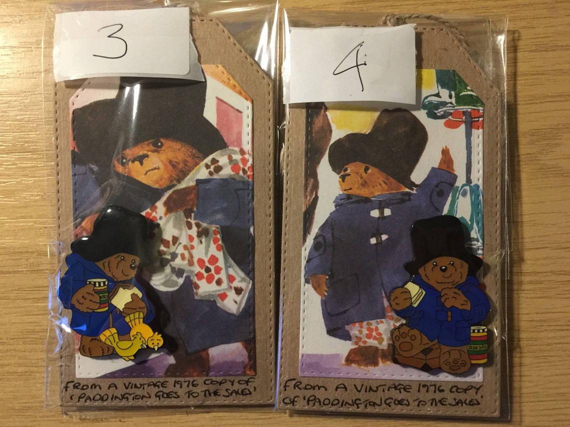 Paddington Bear Enamel Badges on Handmade Gift Tags That Are | Etsy