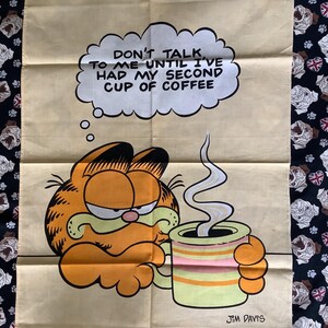 Rare Vintage/retro 1978 Garfield Fun, Coffee Related Design Large 100% ...