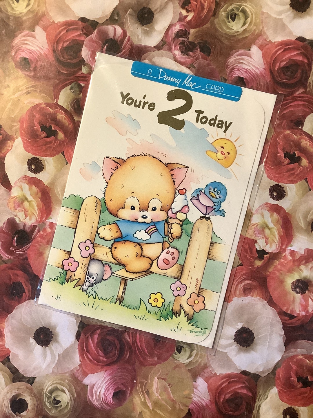 RARE Vintage/retro Circa 1980s 'you're 2 Today' Card ADORABLE Fox ...