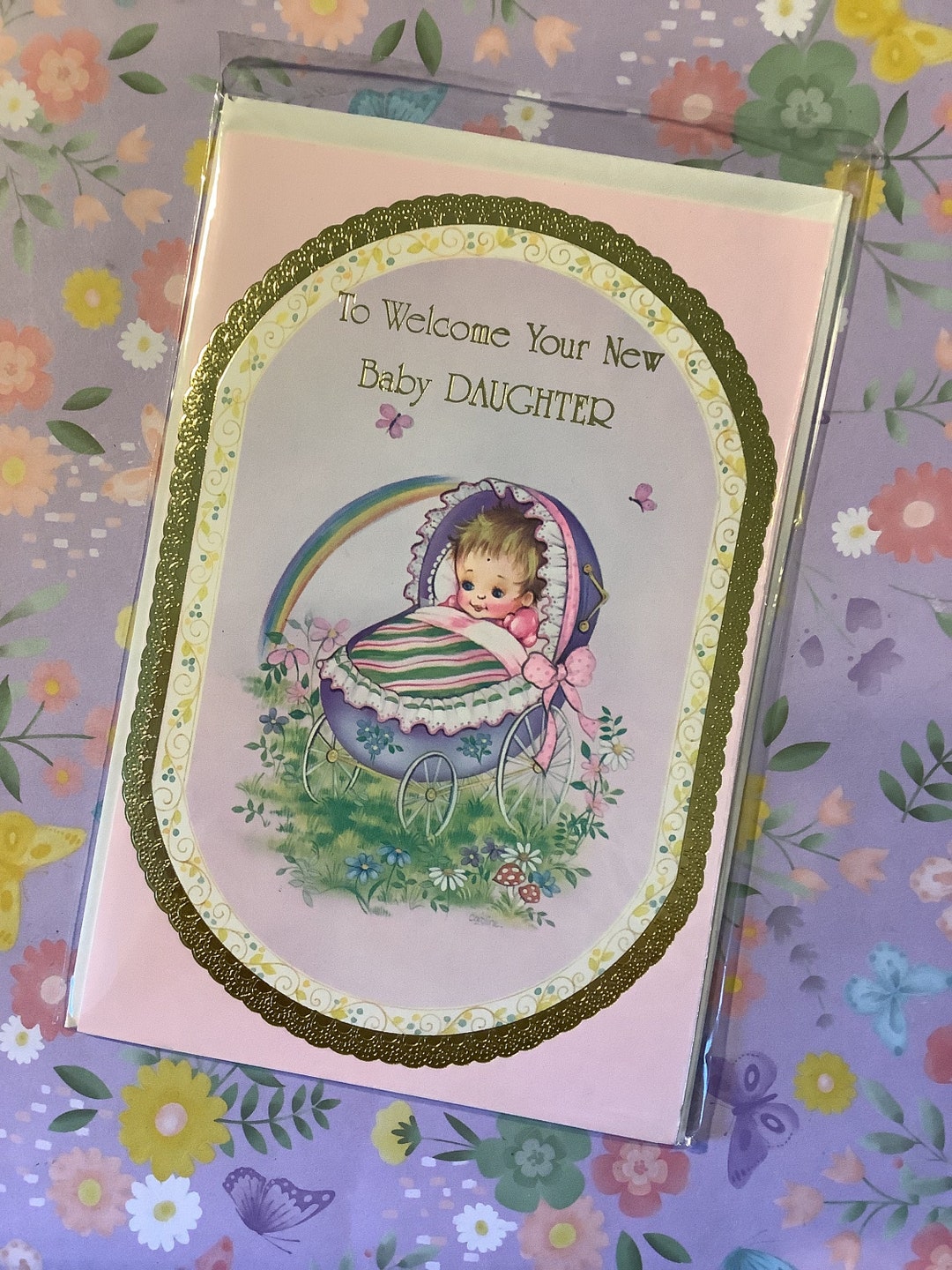 RARE Vintage/retro Circa 1970s 'to Welcome Your New Baby Daughter' Card ...