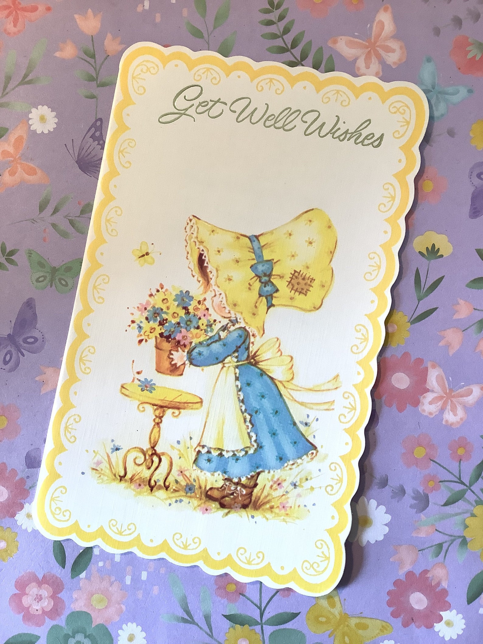 RARE Vintage Circa 1970s ' Get Well Wishes' Card - Cute Little 'holly ...