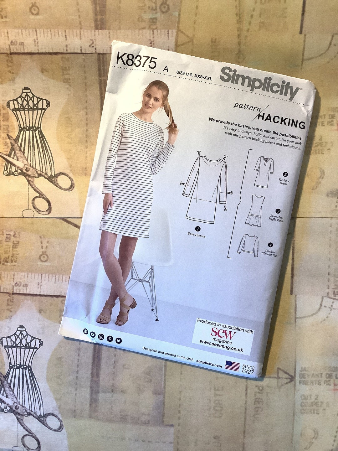Uncut 2018 Simplicity 'pattern Hacking' Sewing Pattern K8375 for Misses ...