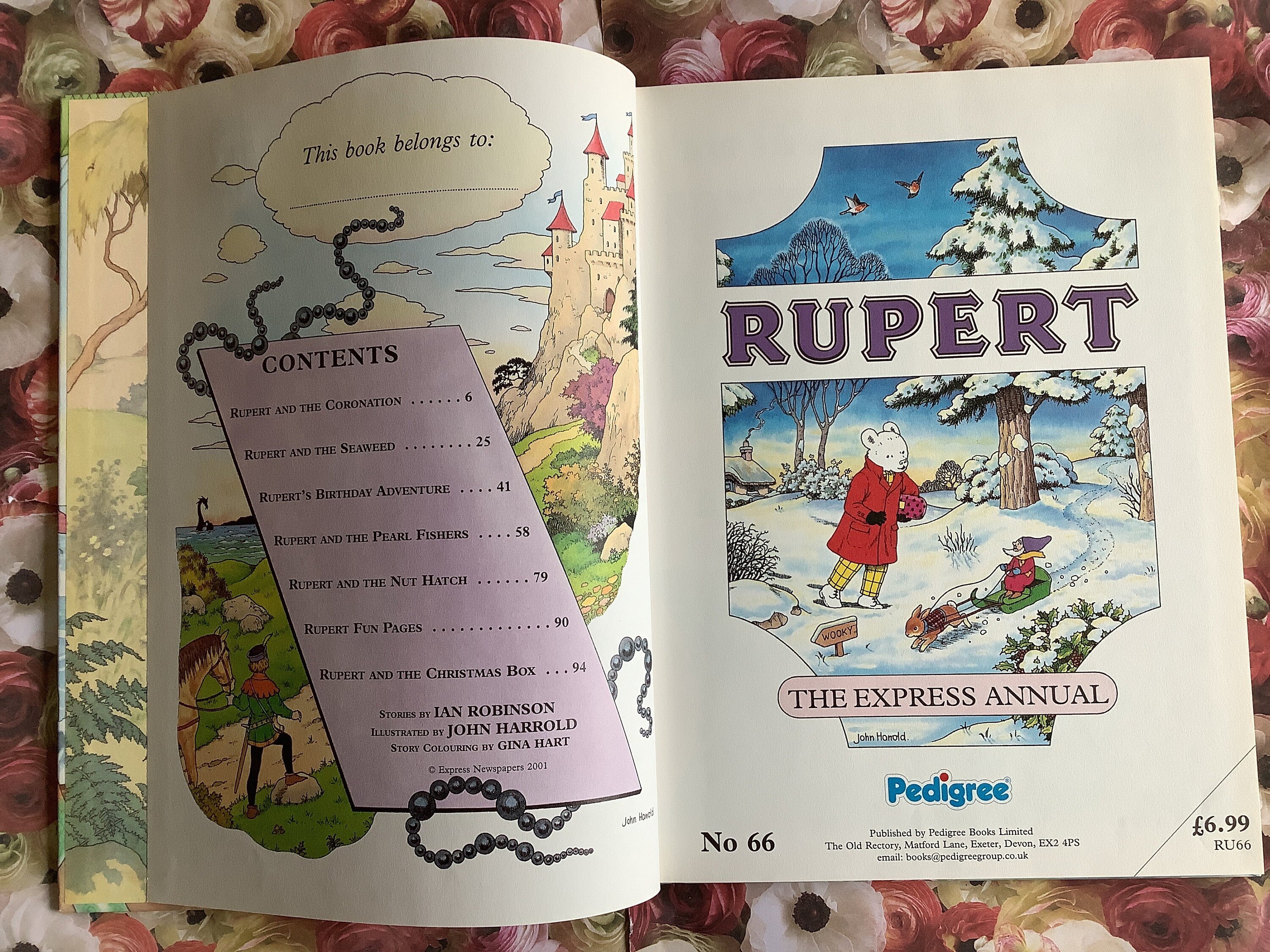 Vintage 2001 'rupert' Daily Express Annual in Hardback. Rupert the Bear ...