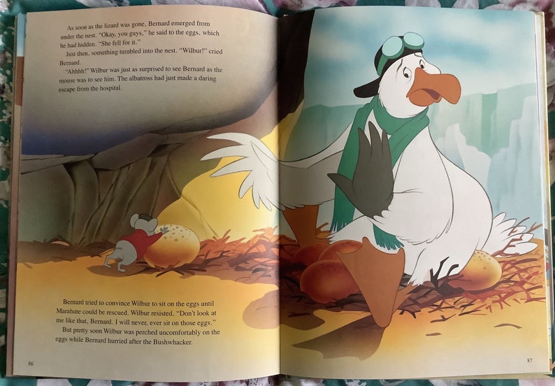 Vintage 1990 'the Rescuers Down Under' Large Disney Hardback Book ...
