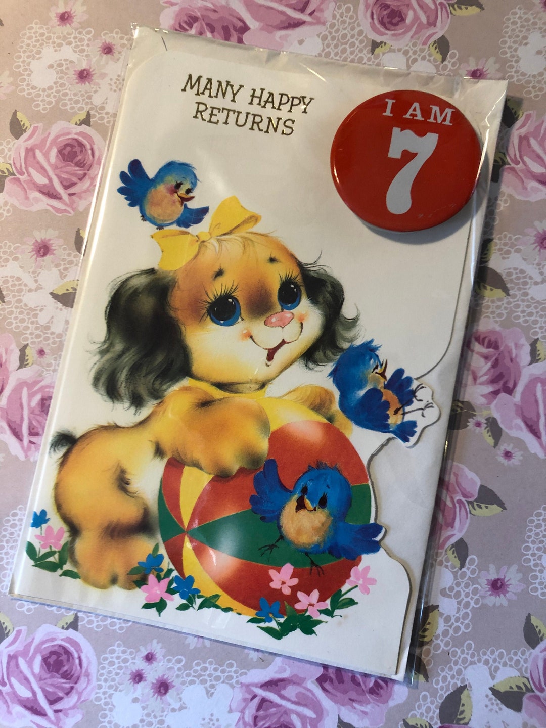 RARE Vintage/retro 1970s 'many Happy Returns' Card Complete With I AM 7 ...