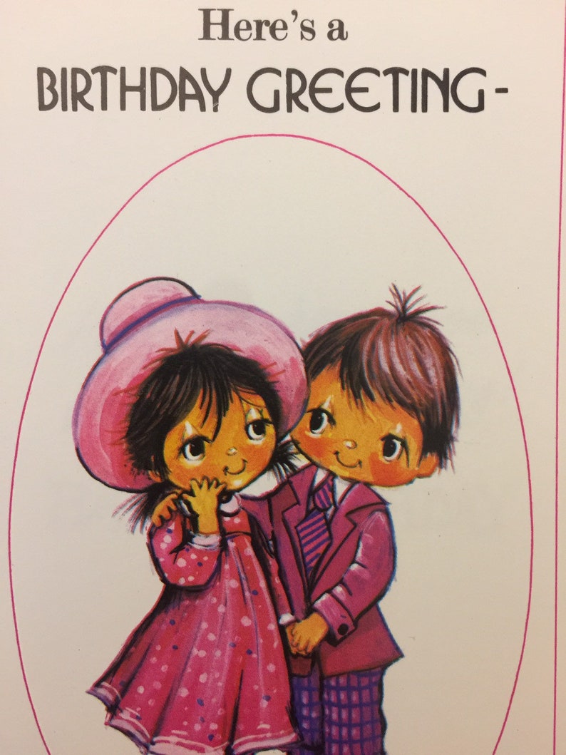 RARE Vintage/retro Circa 1970s 'here’s a Birthday Greeting’ Super Cute ...