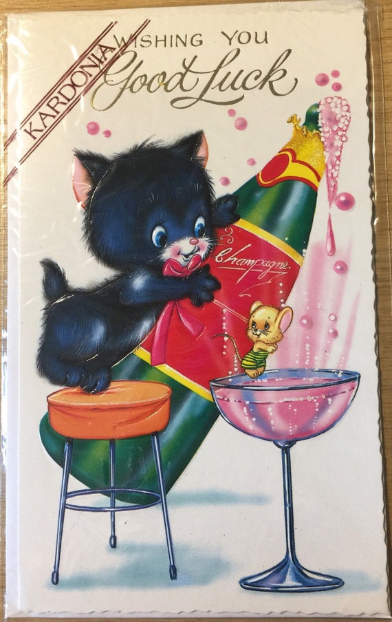 RARE Vintage Circa 1970s 'Wishing You Good Luck' Card | Etsy