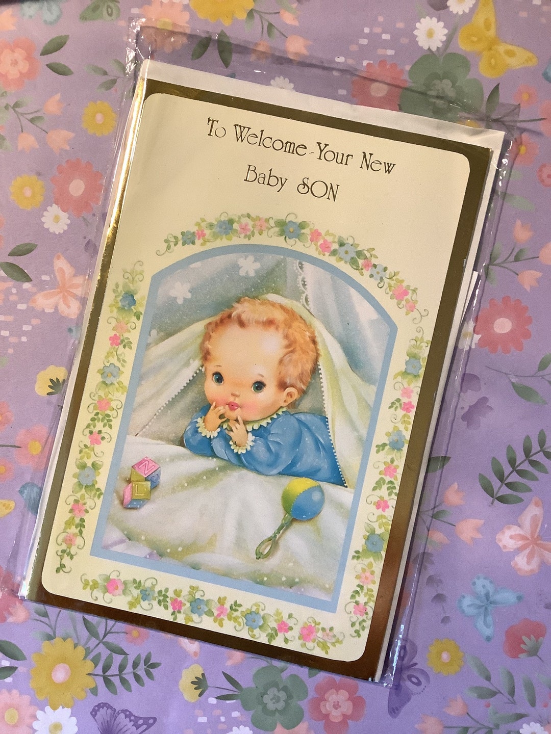 Extremely RARE Vintage Circa 1970s 'to Welcome Your New Baby Son' Card ...