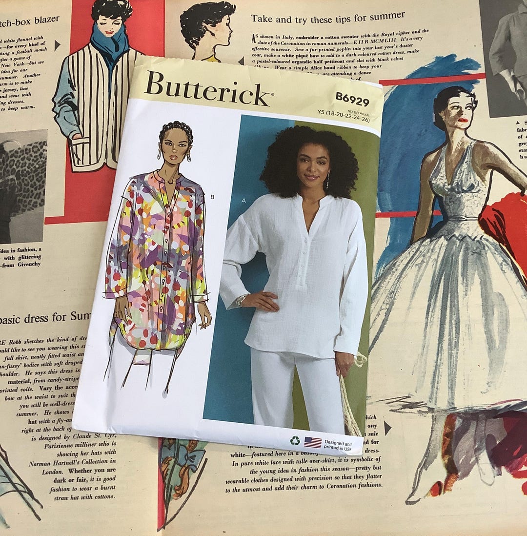 Uncut 2023 Butterick Sewing Pattern B6929 for a Misses' Top and Tunic ...
